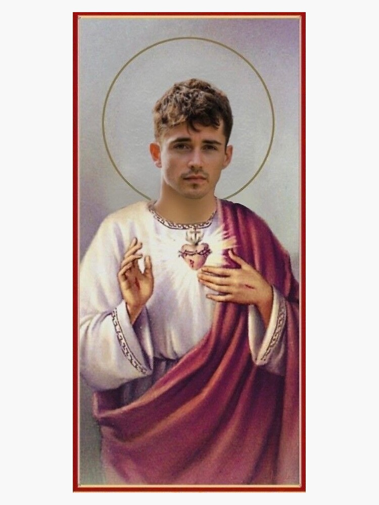 "Charles Leclerc Jesus " Sticker for Sale by Masha Koshmna | Redbubble
