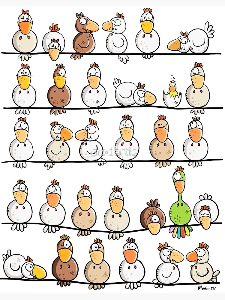"Funny Chicken Farm Cartoon" Poster by modartis | Redbubble