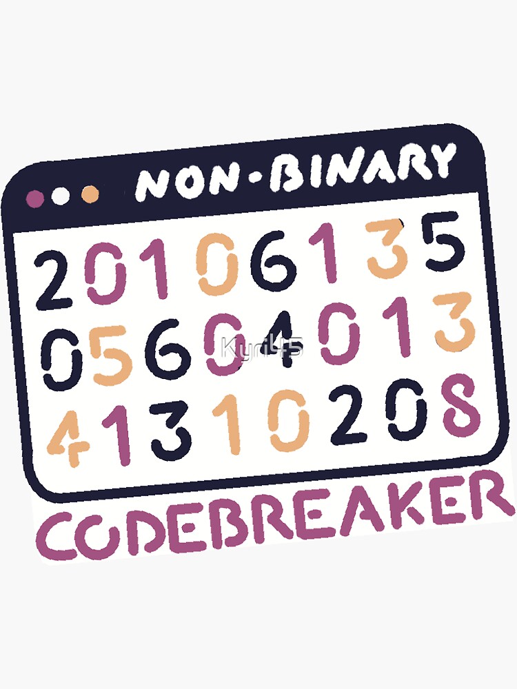 "Non Binary Memes - Codebreaker" Sticker for Sale by Kyri45 | Redbubble