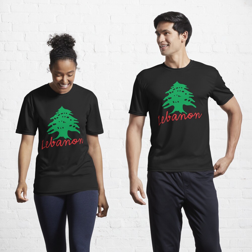 "Lebanon Name with Lebanese Flag Cedar Tree Design" Essential T-Shirt ...