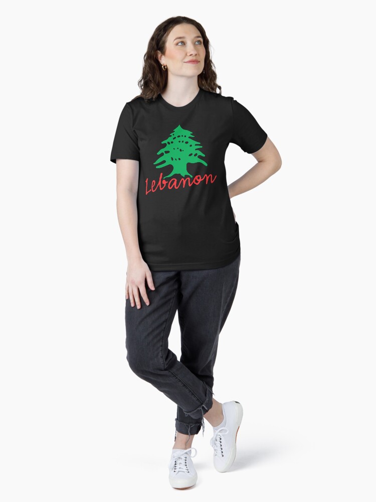"Lebanon Name with Lebanese Flag Cedar Tree Design" Essential T-Shirt ...