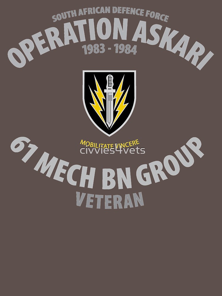 "SADF Operation Askari (61 Mech) Veteran Shirt" T-shirt for Sale by ...