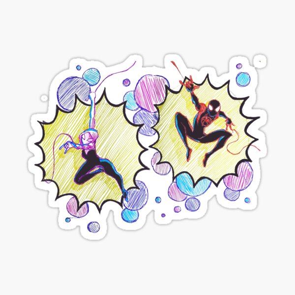 "Spiderverse Miles Morales and Gwen Stacy" Sticker for Sale by ...