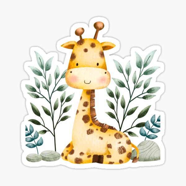 "Baby Giraffe " Sticker for Sale by DoodleswStella | Redbubble
