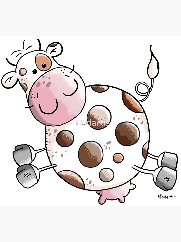 "Funny Brown Spotted Fat Cow" Framed Art Print for Sale by modartis ...