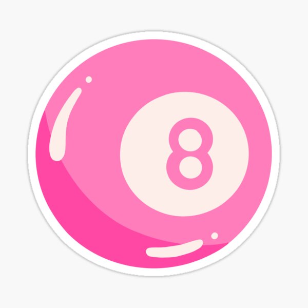 "8 BALL PINK BILLIARDS" Sticker for Sale by roofrias | Redbubble
