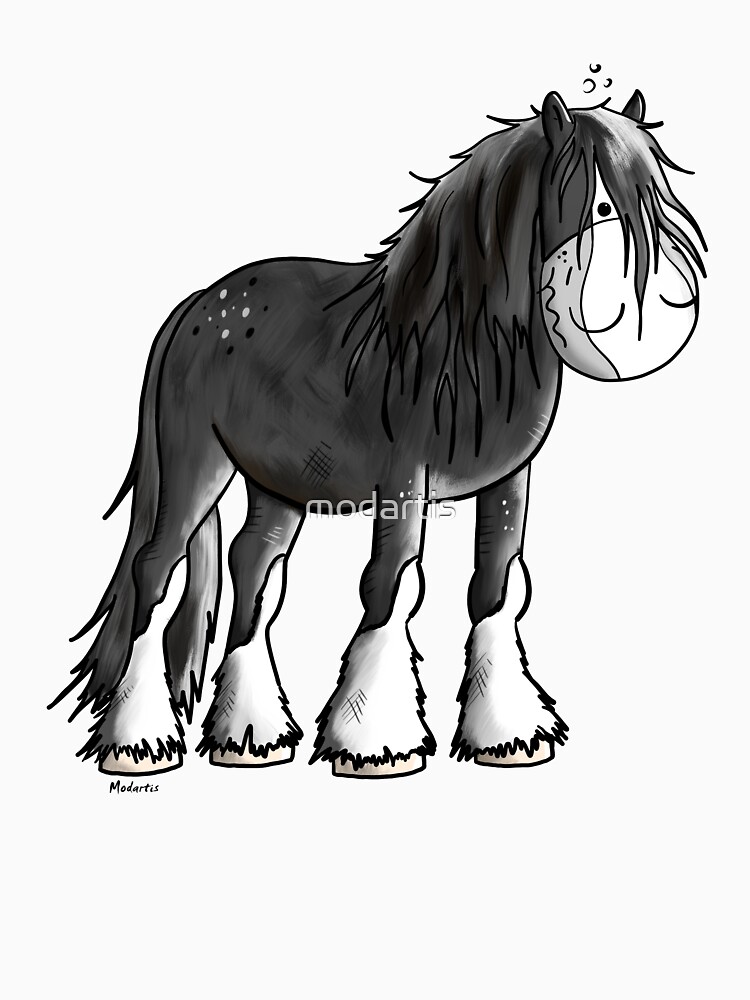 "Funny Black Shire Horse Cartoon" T-shirt for Sale by modartis ...
