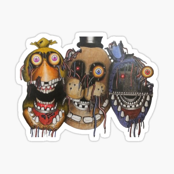 "Five Nights at Freddy's Custom Withered Animatronics" Sticker for Sale ...