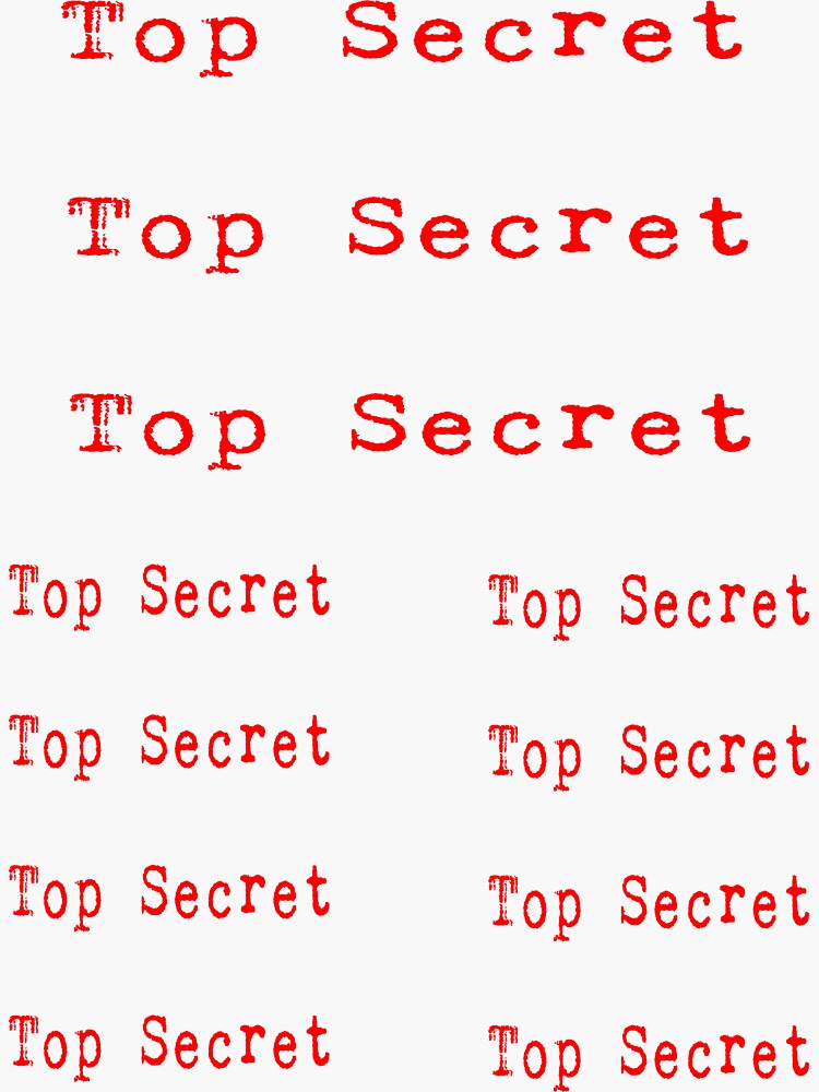 "Top Secret Red File Sticker Set" Sticker for Sale by notquitepink ...