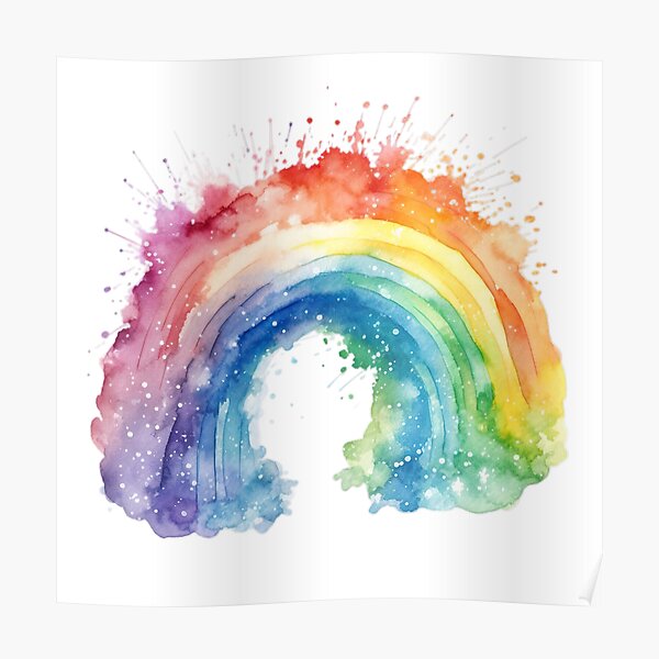 "Watercolor rainbow" Poster for Sale by Unicorn-valley | Redbubble