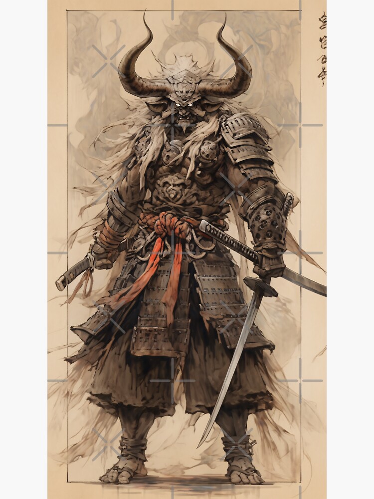 "Oni Samurai with Heavy Japanese Armor | Fierce Demon Warrior Design ...
