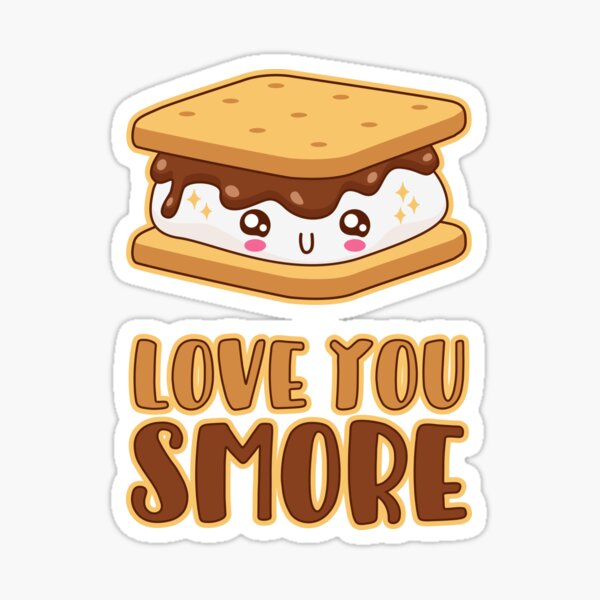 "Love You Smore Cute Kawaii Marshmallow Pun" Sticker for Sale by ...