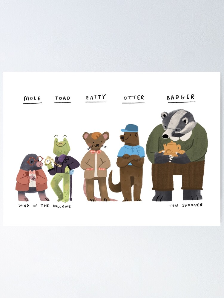 "Wind in the Willows Characters" Poster for Sale by jmsillustration ...