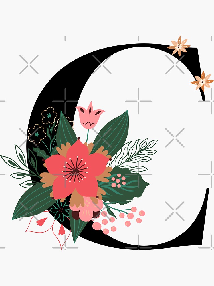 "Monogram C, Letter C, Initial C , Alphabet Design Illustration, Floral ...