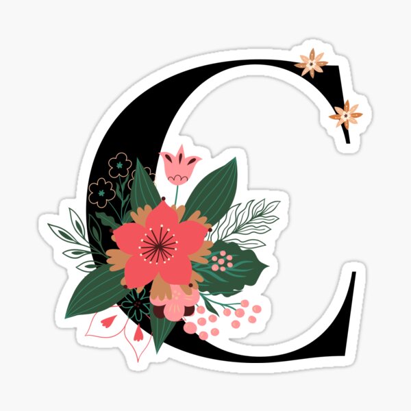 "Monogram C, Letter C, Initial C , Alphabet Design Illustration, Floral ...