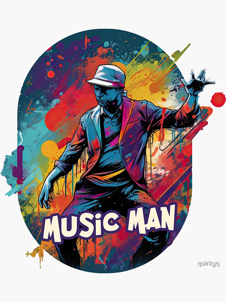 "Music Man - Embracing the Melodies of the Streets" Sticker for Sale by ...