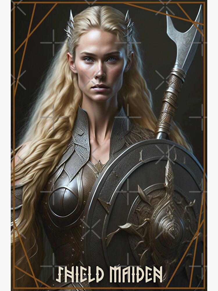 "Viking - Shield Maiden Poster" Sticker for Sale by Rich Summers Art ...