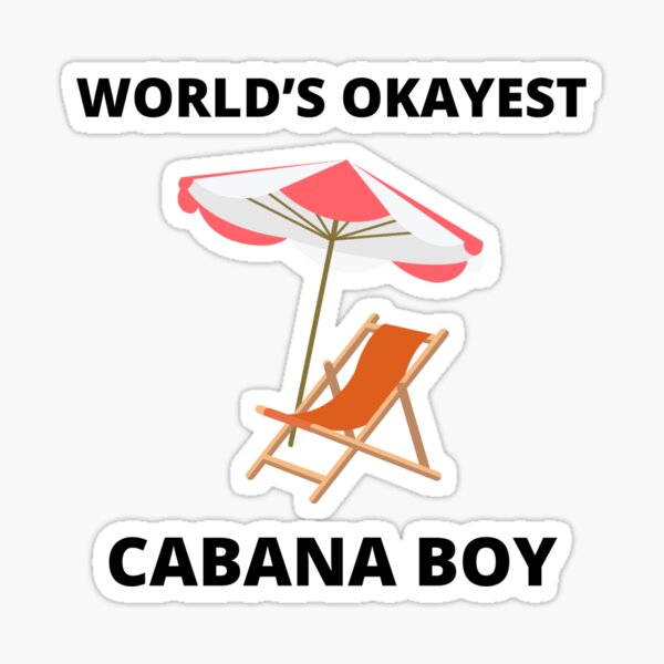 "Funny cabana boy beach poolside men women" Sticker for Sale by ...