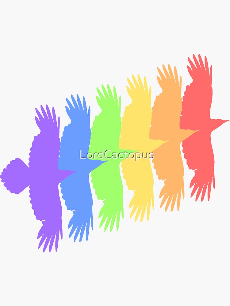 "Raven Rainbow Pride" Sticker for Sale by LordCactopus | Redbubble
