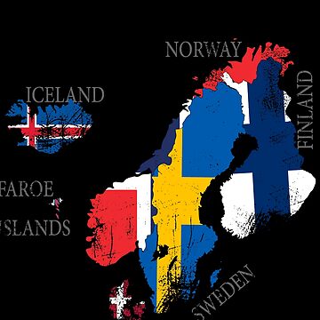 "Vintage Scandinavia flag, Nordic countries maps, Northern Europe Flags ...