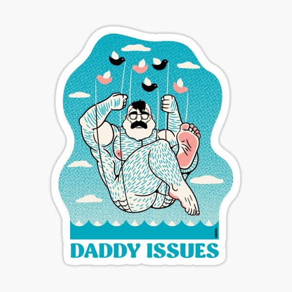 "Classic Twitter Daddy Issues Blue" Sticker for Sale by raffaus | Redbubble