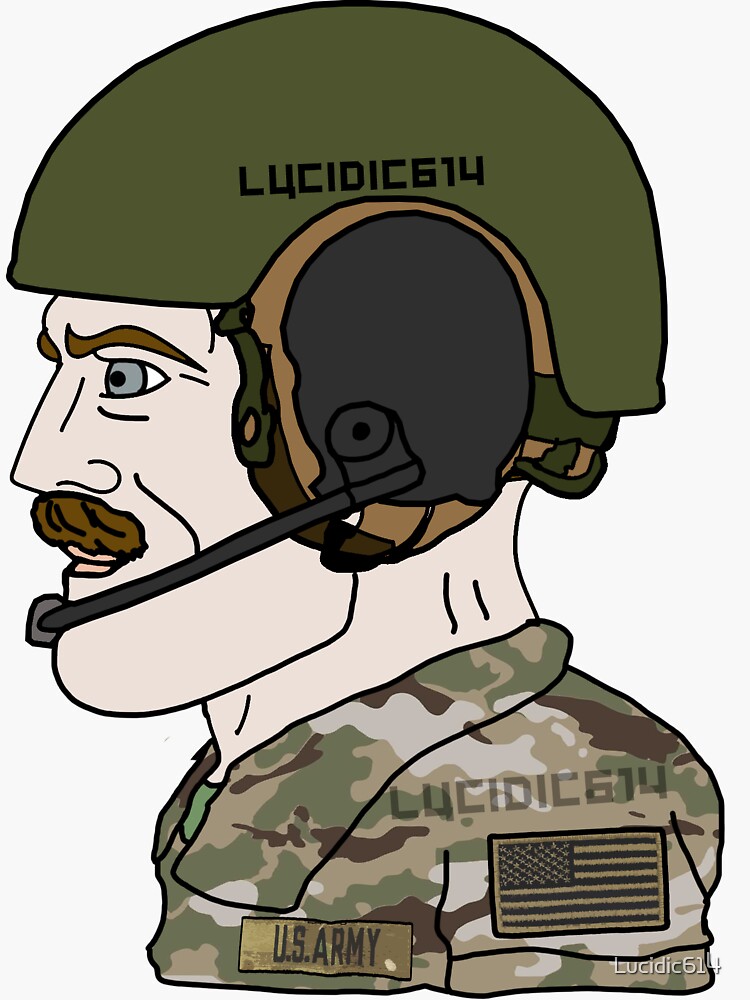 "Chad US Army tanker" Sticker for Sale by Lucidic614 | Redbubble