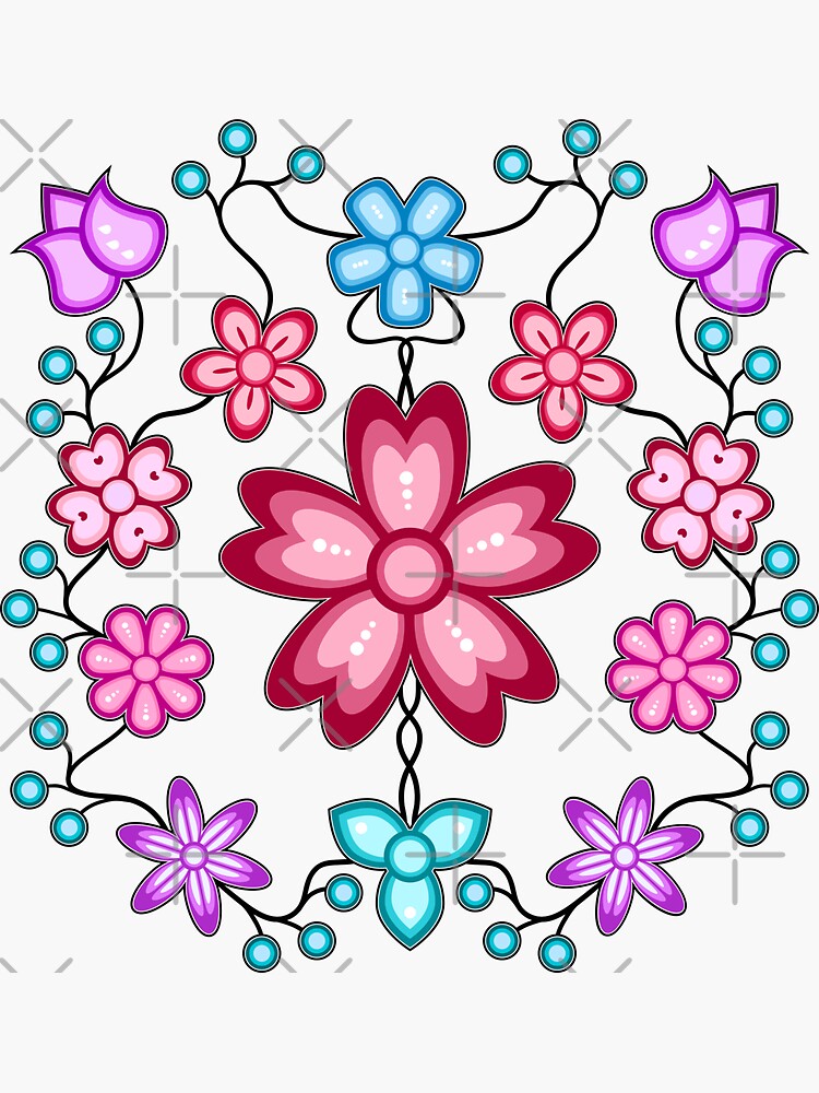 "Ojibwe Spring Floral WAWEZHI CANADA" Sticker for Sale by WAWEZHI ...