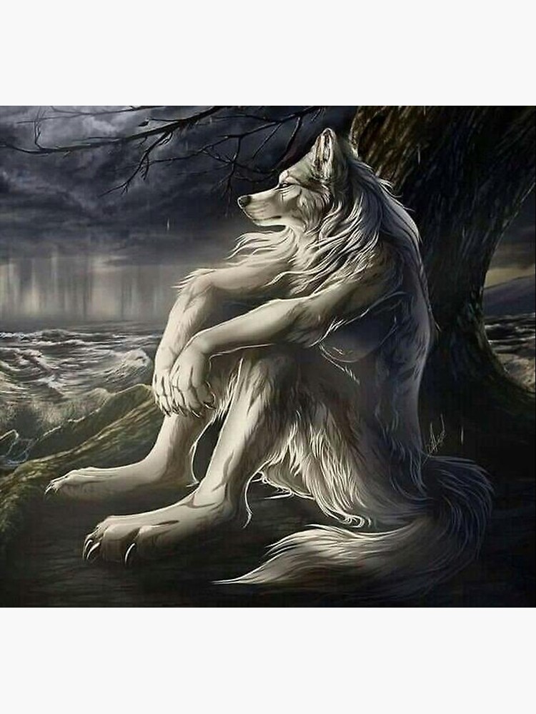 "emo wolf sitting" Poster for Sale by Gangsta Balls | Redbubble