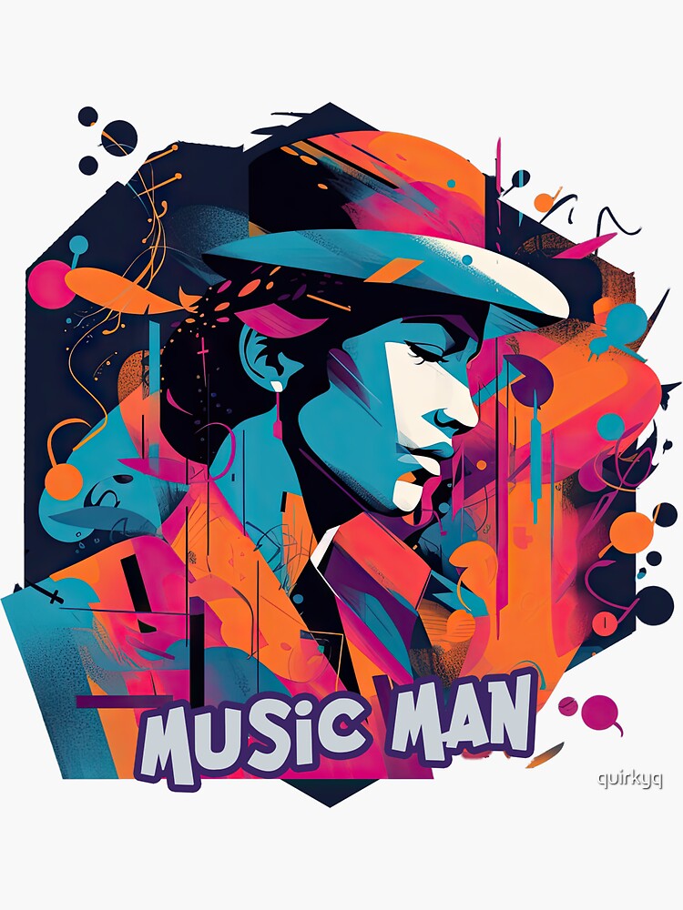 "Music Man - Embracing the Melodies of the Streets" Sticker for Sale by ...