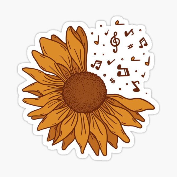 "Sunflower Sheet Music" Sticker by DerSenat | Redbubble