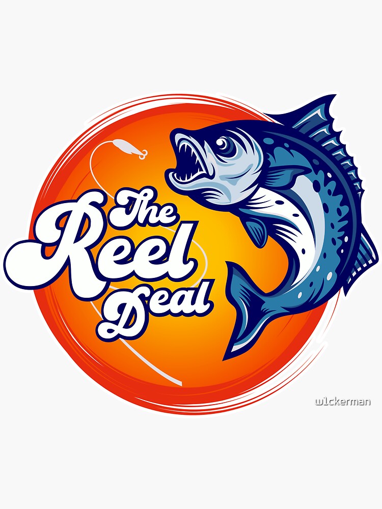 "FISH REEL fishing fisherman bass salmon rod line boating" Sticker for ...
