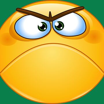 "Angry Grumpy Emoticon" Sticker for Sale by yayayoy | Redbubble