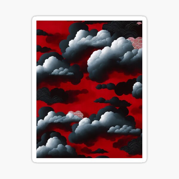 "Scarlet Veil Red and Black Clouds" Sticker for Sale by Permana96 ...