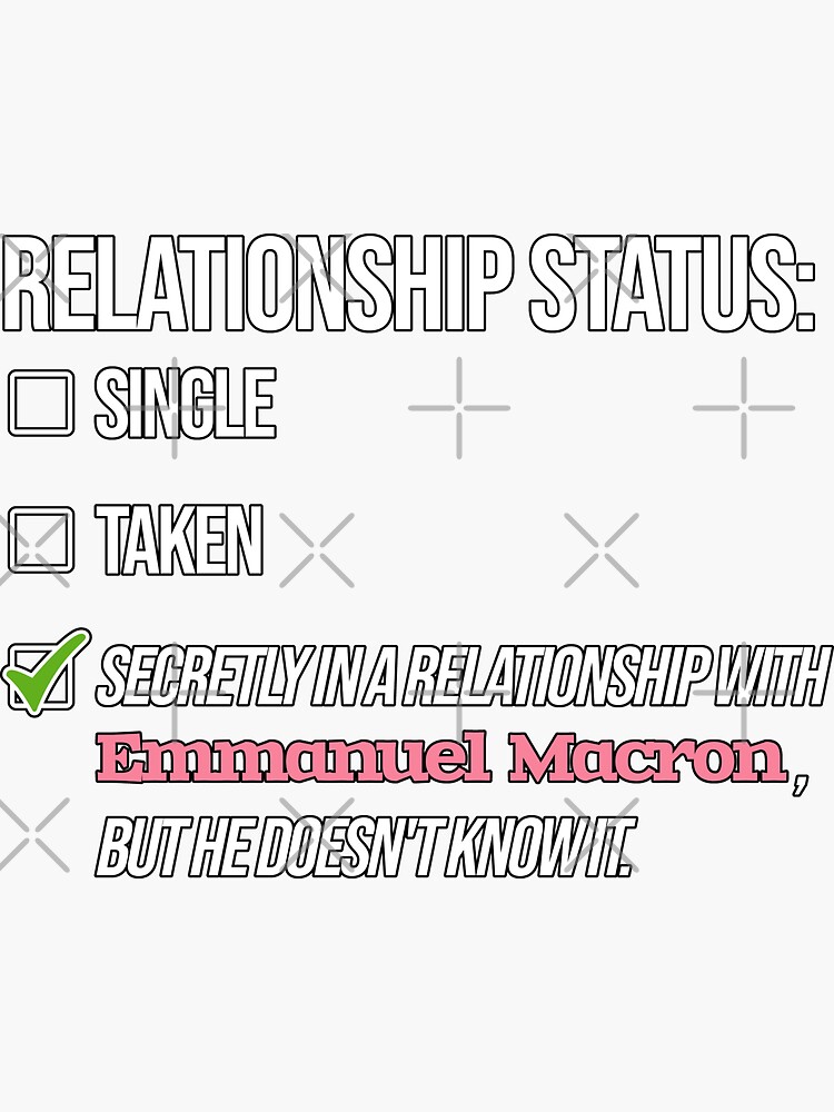 "Emmanuel Macron - Relationship" Sticker for Sale by 2Girls1Shirt ...