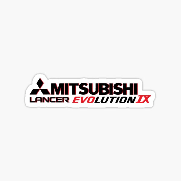 "Mitsubishi Lancer Evolution IX (Black Text)" Sticker for Sale by ...