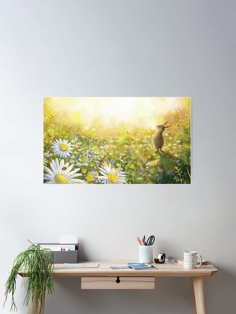 "Happy Rabbit on a Meadow" Poster for Sale by Nora Surojegin | Redbubble