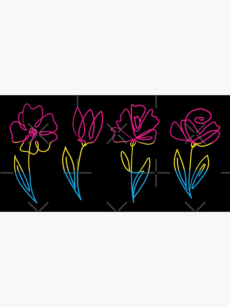 "Subtle Pansexual Pride Flowers Pansexual Flag Line Art Drawing ...