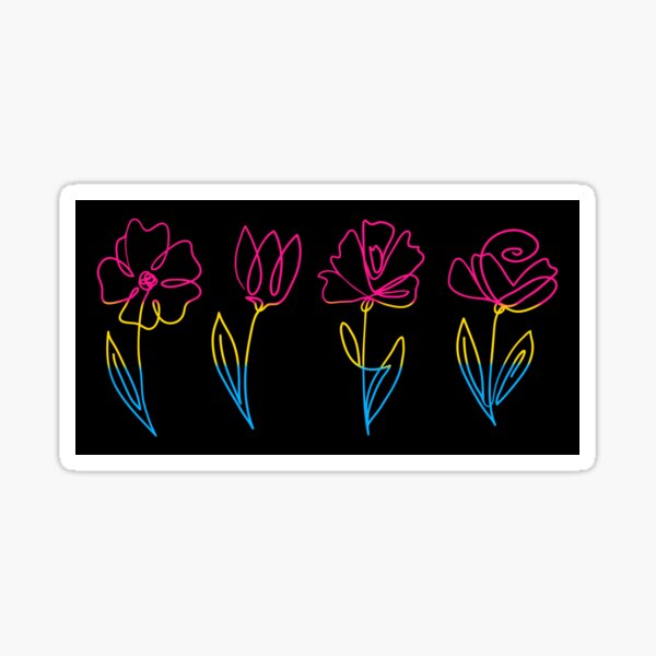 "Subtle Pansexual Pride Flowers Pansexual Flag Line Art Drawing ...
