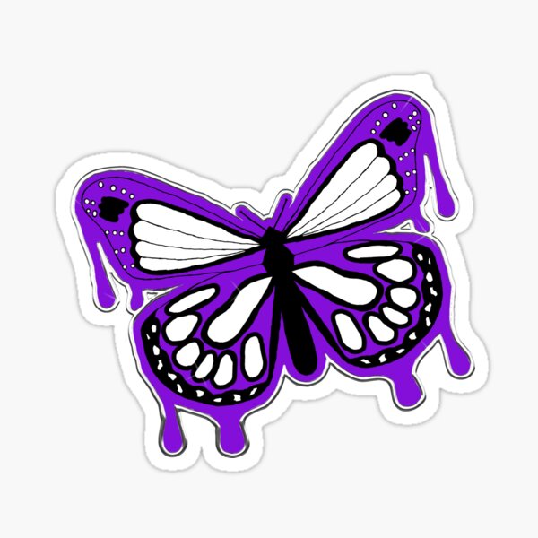 "Purple Butterfly Shiny Effect" Sticker for Sale by Dist0pi4 | Redbubble