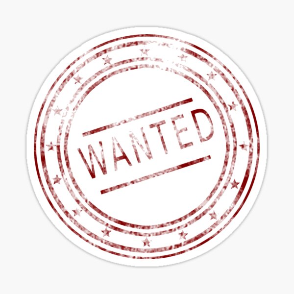 "Wanted Stamp" Sticker for Sale by PZAndrews | Redbubble
