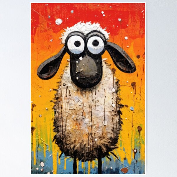 "Shocked Sheep." Poster for Sale by Xenthorium | Redbubble