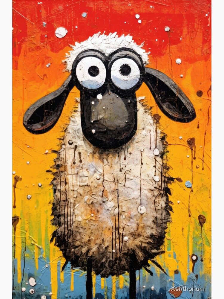 "Shocked Sheep." Sticker for Sale by Xenthorium | Redbubble