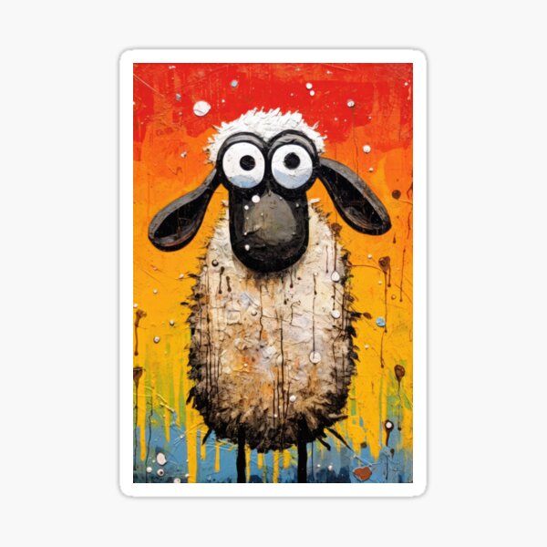 "Shocked Sheep." Sticker for Sale by Xenthorium | Redbubble