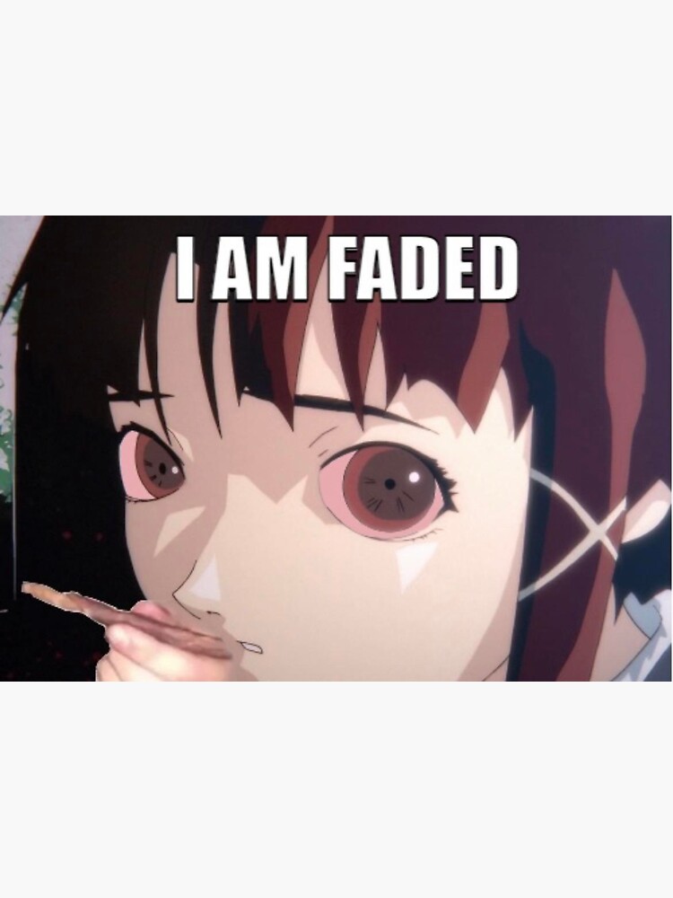 "Lain - I AM FADED" Sticker for Sale by MerikuroCreates | Redbubble