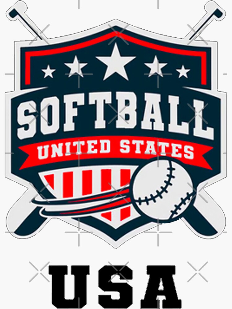 "USA Softball Logo! " Sticker for Sale by Mysterious Pod | Redbubble