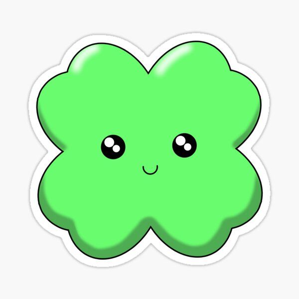 "Lucky Clover Kawaii." Sticker for Sale by Hannahi8 | Redbubble