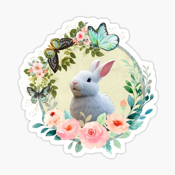 "cute bunny " Sticker for Sale by maggNf | Redbubble