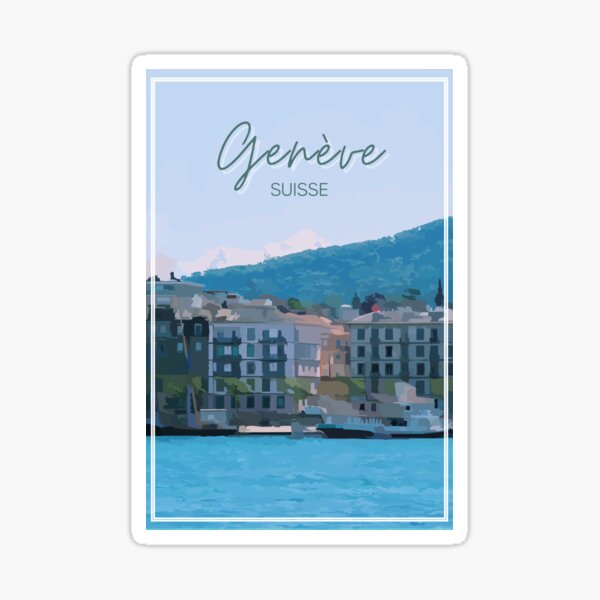 "Copy of Geneva Postcard" Sticker for Sale by kateweav | Redbubble