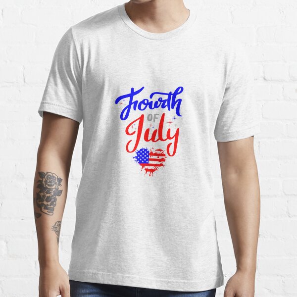 "4th of July - Independence Day ,Fourth of July With The American Flag Inside The Heart" T-shirt ...