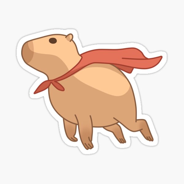 "Super Capybara" Sticker for Sale by kousnua | Redbubble